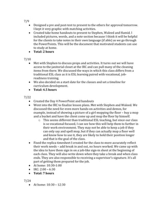 IRC Internship Journal | PDF