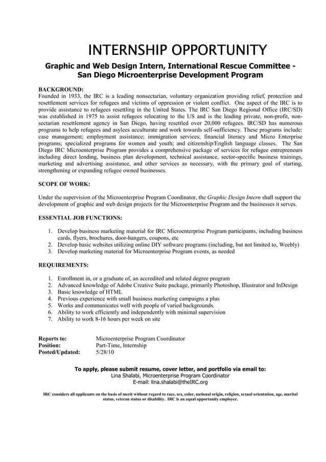 Microenterprise Graphic Design Intern | PDF