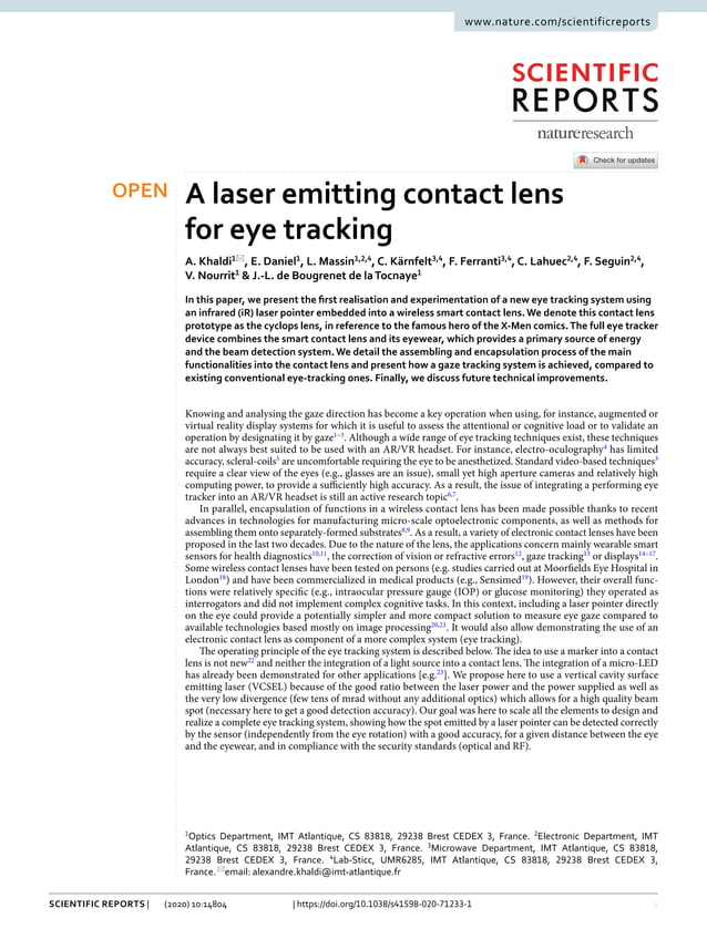 Infrared Eye Tracking Contact Lens | Whitepaper | PDF