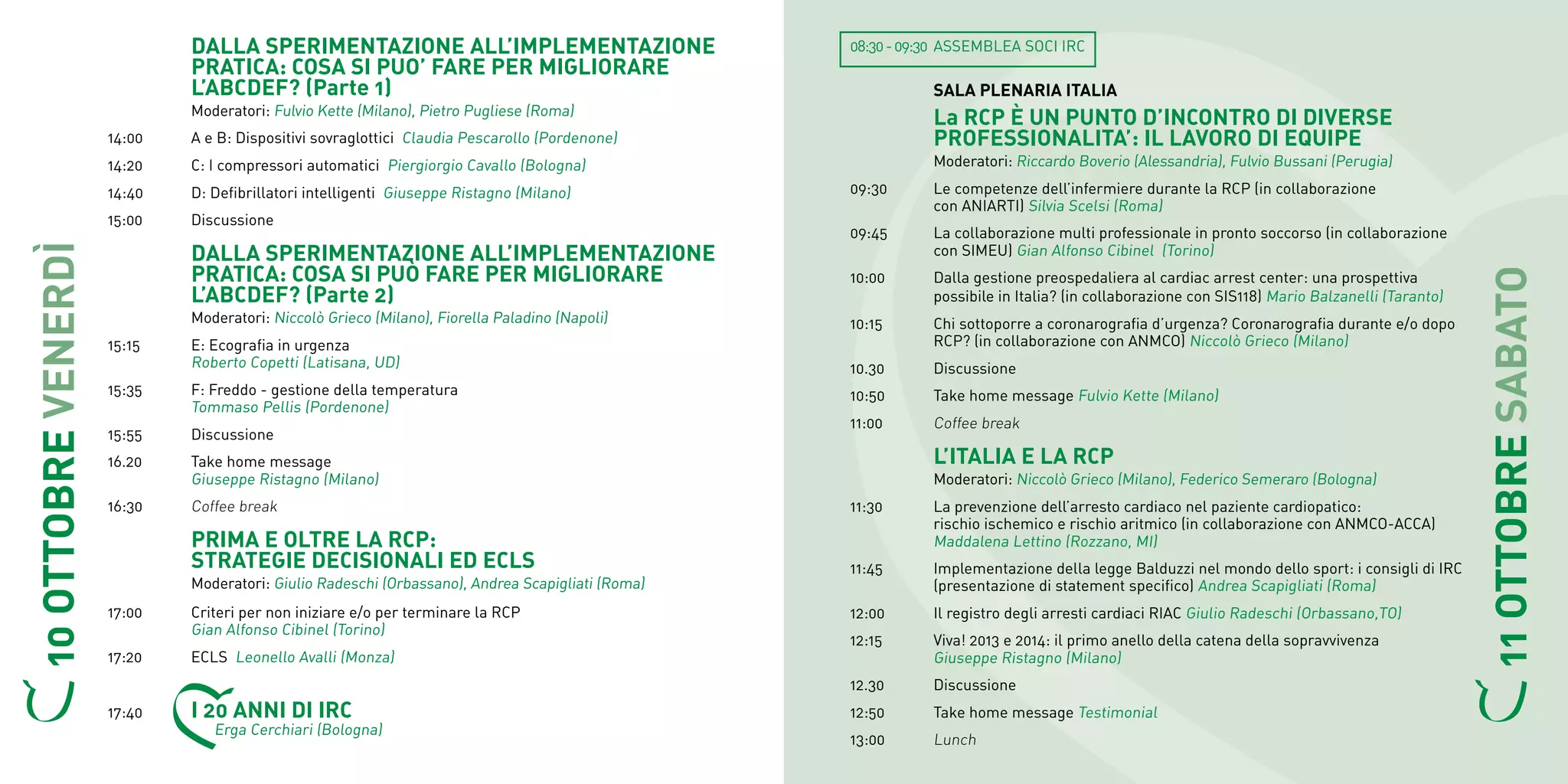 IRC - PROGRAMMA DEL CONGRESSO NAZIONALE DEL 10 e 11 OTTOBRE | PDF