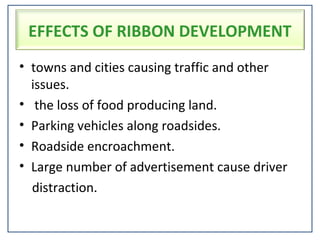 ribbon development along with highway | PPT
