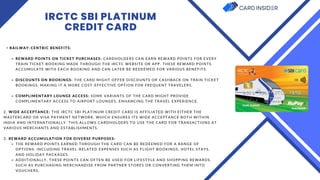 Exploring Travel Rewards: IRCTC BoB RuPay vs IRCTC SBI Platinum Credit Card | PPTX