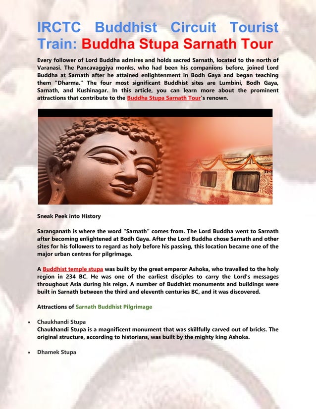 IRCTC Buddhist Circuit Tourist Train Buddha Stupa Sarnath Tour.pdf