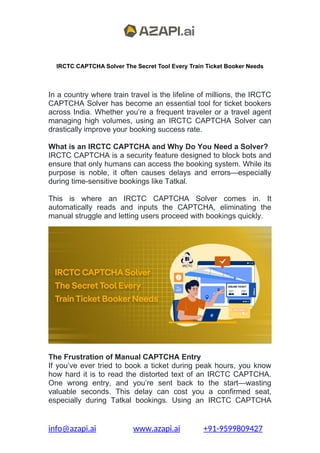 IRCTC CAPTCHA Solver The Secret Tool Every Train Ticket Booker Needs.docx