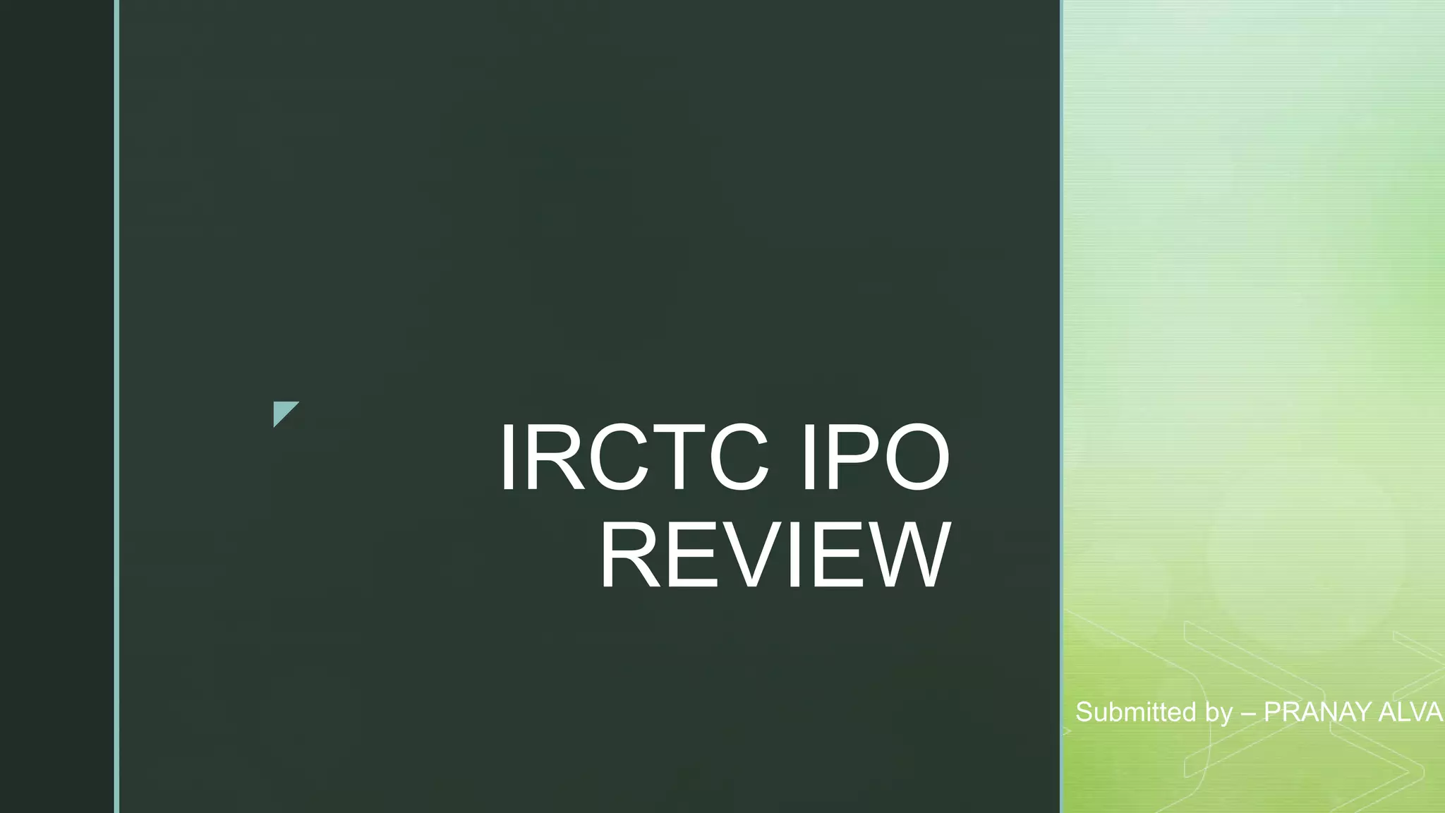 Irctc ipo | PPT