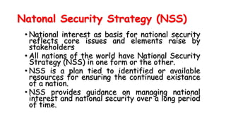 NATIONALINTEREST AND NATIONAL SECURITY IN NATIONAL SECURITY STRATEGY | PPTX