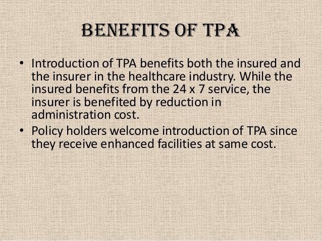 Irda and Tpa in healthcare
