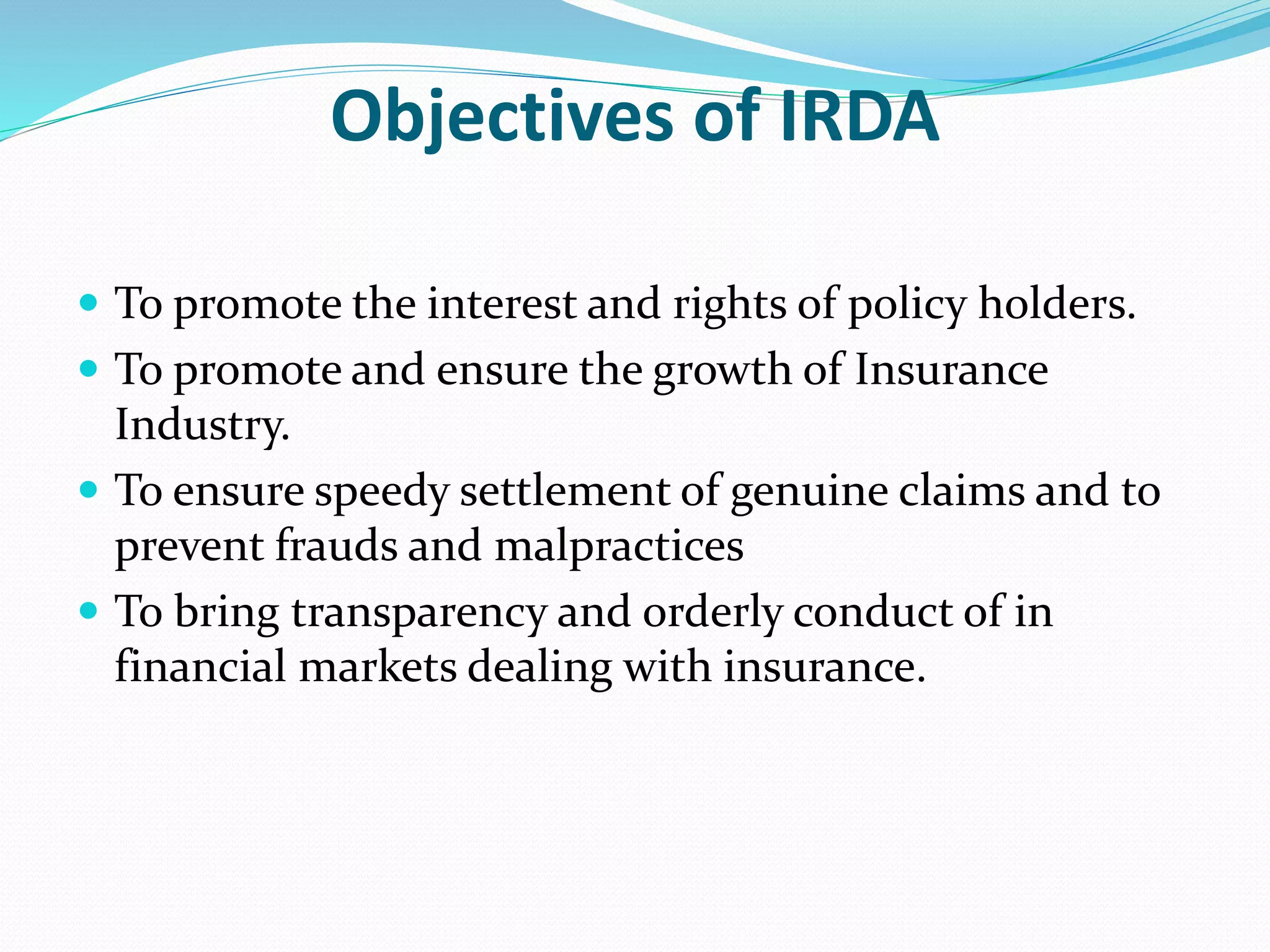 INSURANCE REGULATORY DEVELOPMENT AUTHORITY | PPTX