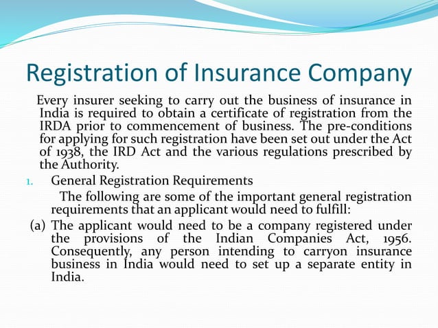 INSURANCE REGULATORY DEVELOPMENT AUTHORITY | PPTX | Insurance ...