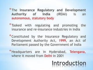 Irda | PPTX | Insurance | Personal Finance