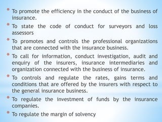 Irda | PPTX | Insurance | Personal Finance