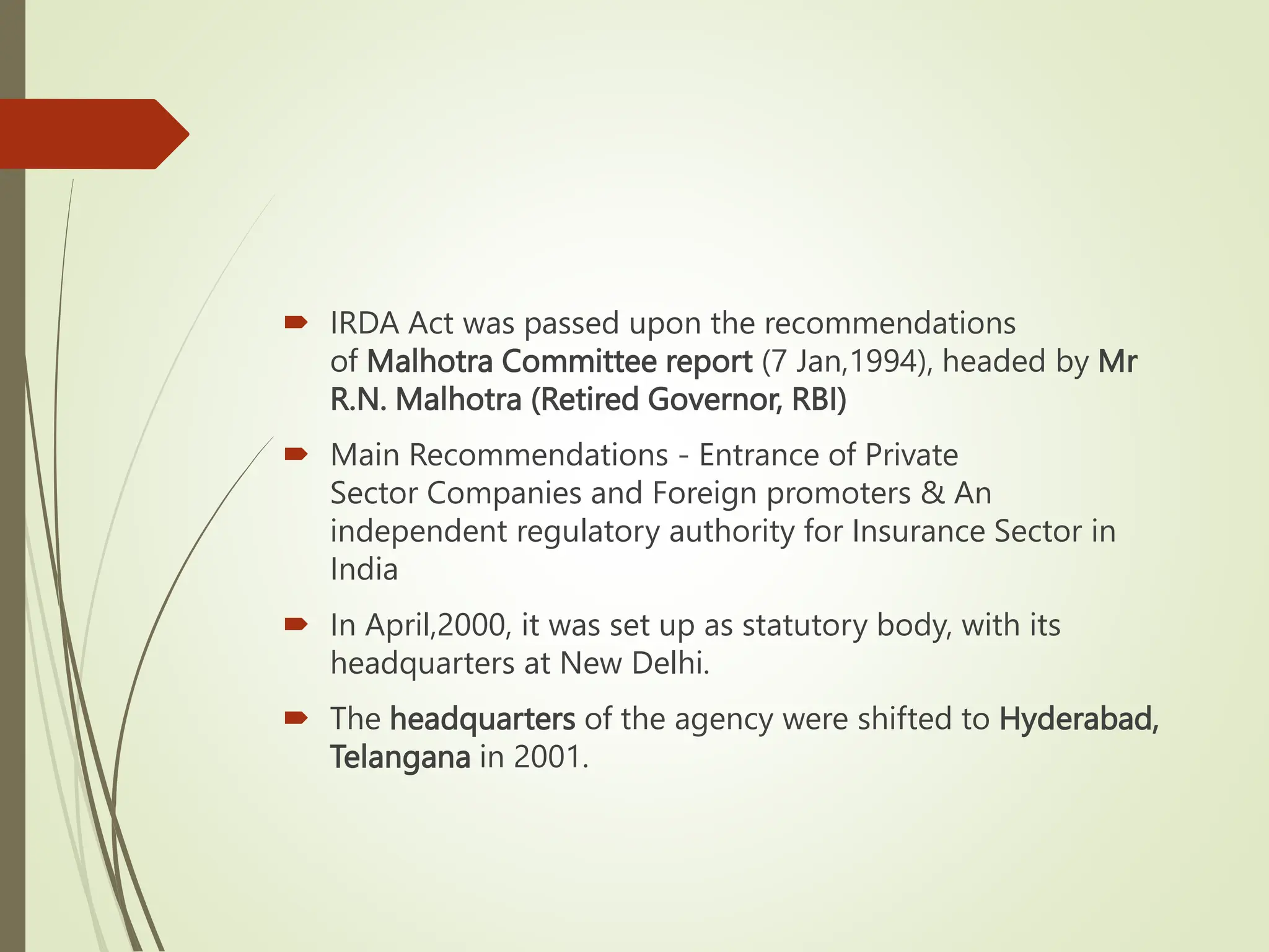 IRDA role in Insurance sector in India .pptx
