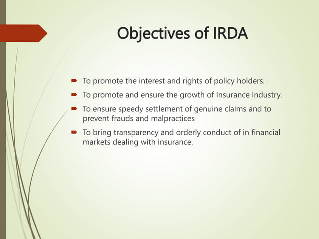 IRDA role in Insurance sector in India .pptx