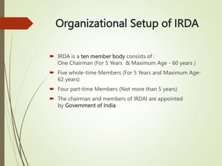 IRDA role in Insurance sector in India .pptx