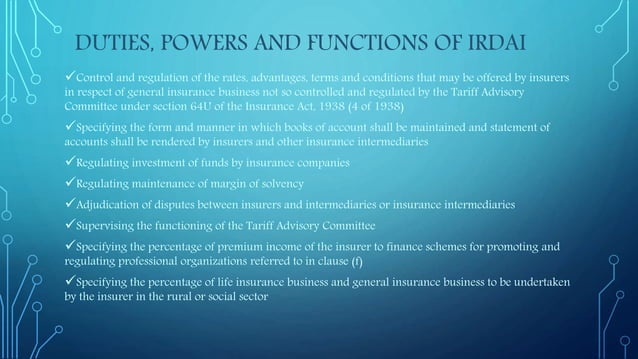 Insurance and IRDA (Insurance Regulatory and Development Authority | PPT