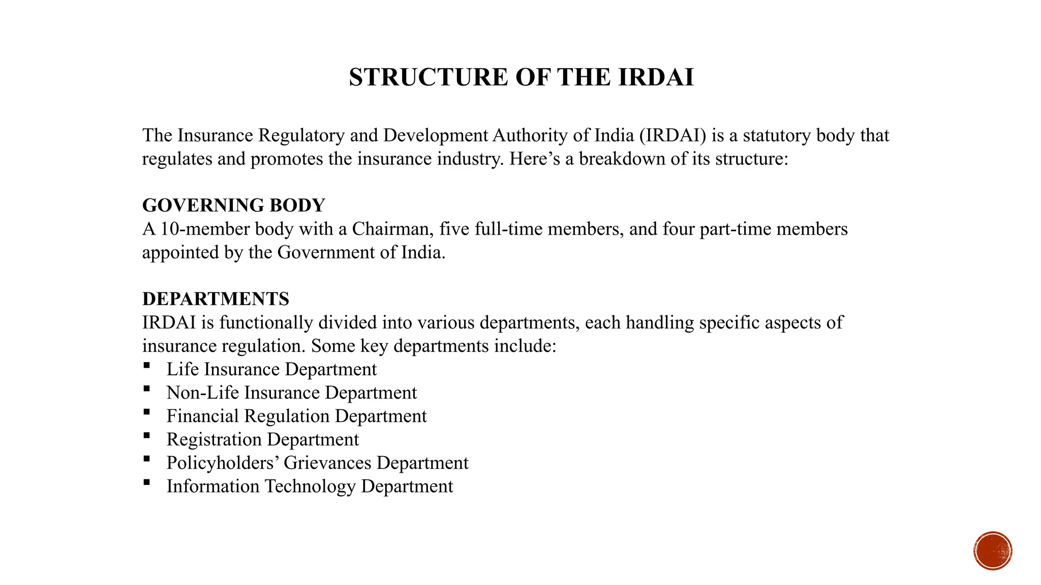 IRDAI(Insurance Regulatory and Development Authority of India (IRDAI).pptx