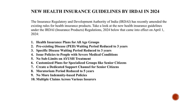 IRDAI(Insurance Regulatory and Development Authority of India (IRDAI).pptx | Financial Industry ...