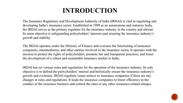 IRDAI(Insurance Regulatory and Development Authority of India (IRDAI ...
