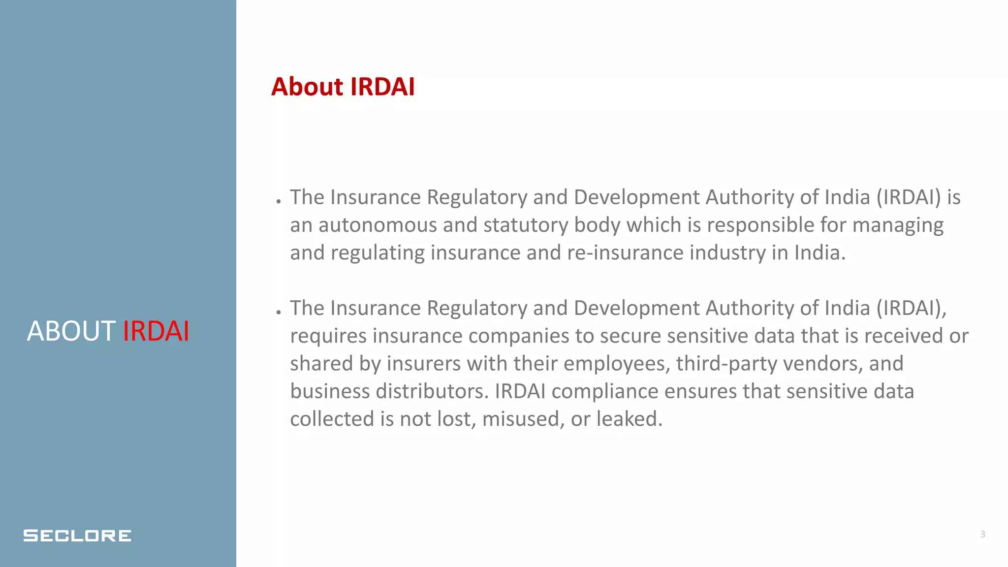 Irdai Compliance And Data Centric Security Seclore Ppt