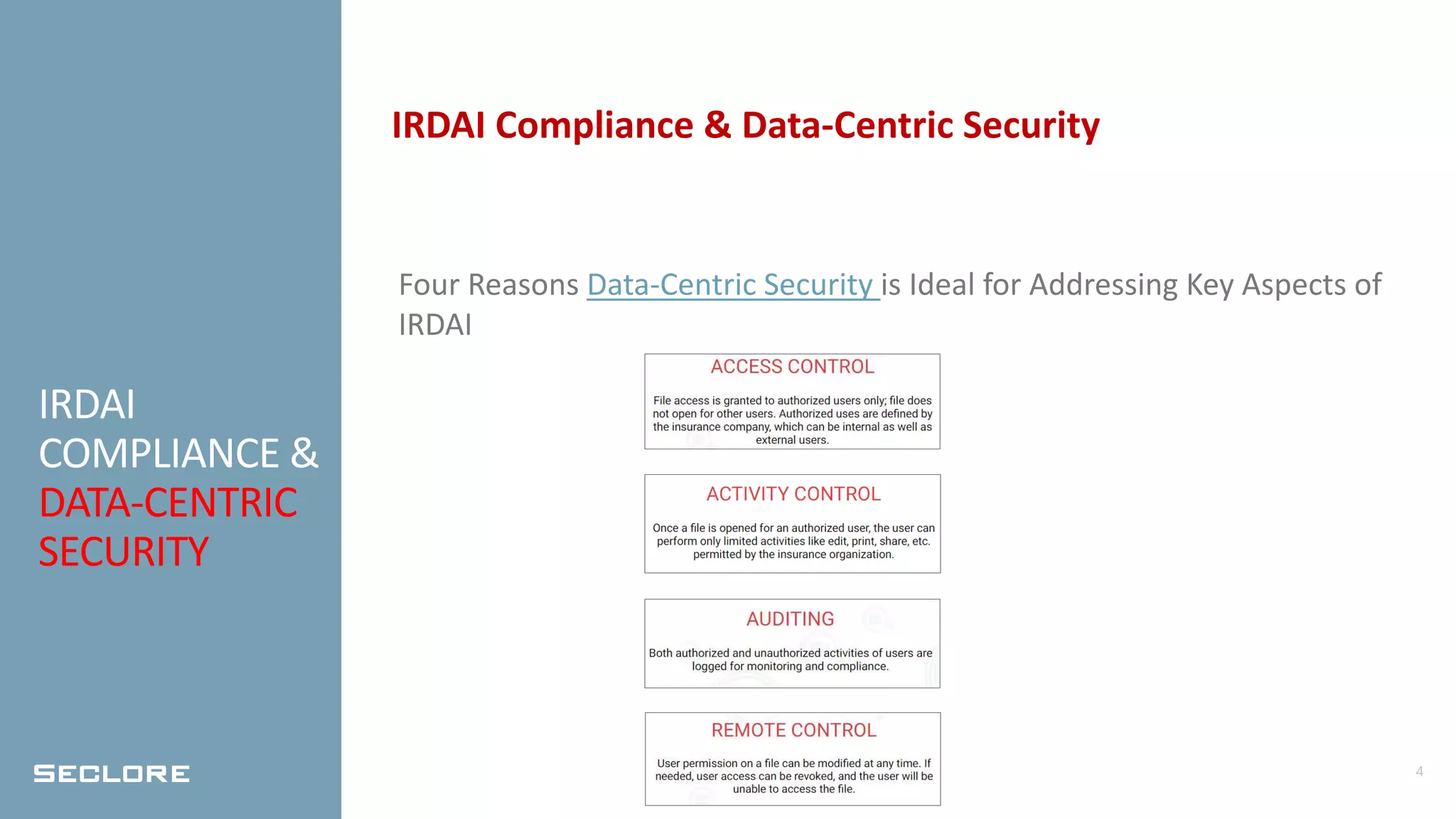 Irdai Compliance And Data Centric Security Seclore Ppt