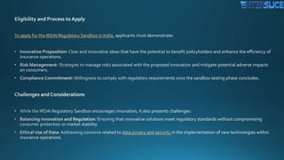 IRDAI's Regulatory Sandbox - Transforming Insurance Sector in India | PPTX