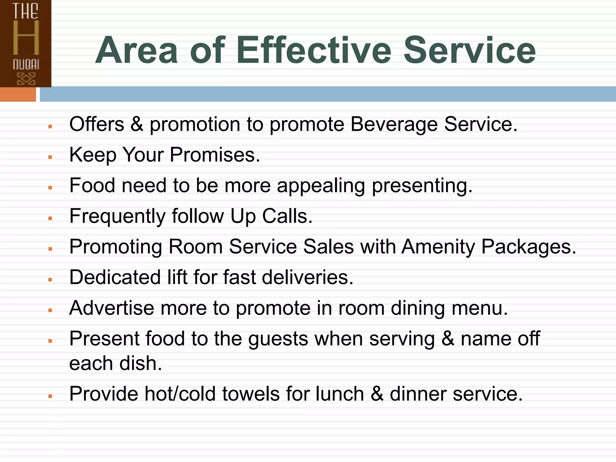In room dining business plan | PPTX