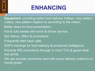 In room dining business plan | PPTX