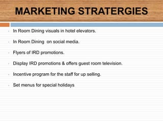 In room dining business plan | PPTX