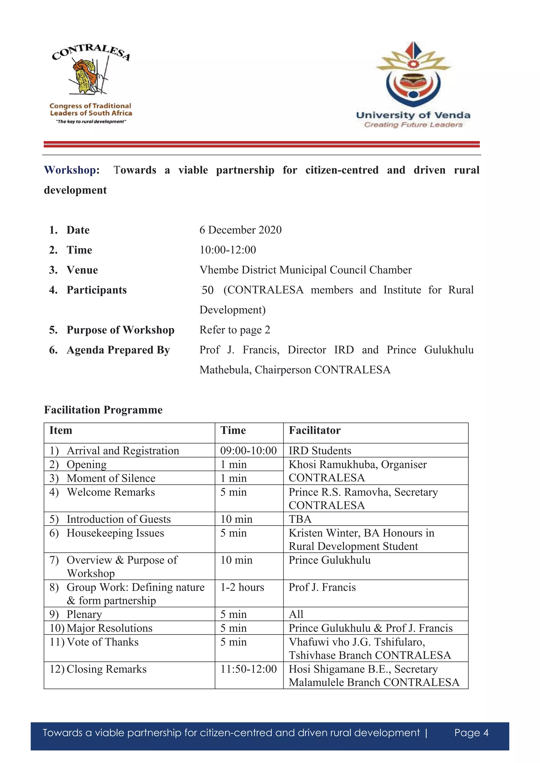 IRD-CONTRALESA Workshop Newsletter | PDF