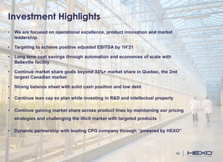 Hexo Corp 2020 Q3 investor deck - 8.19.2020