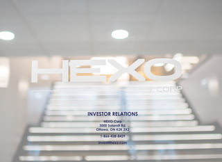 Hexo Corp 2020 Q3 investor deck - 8.19.2020