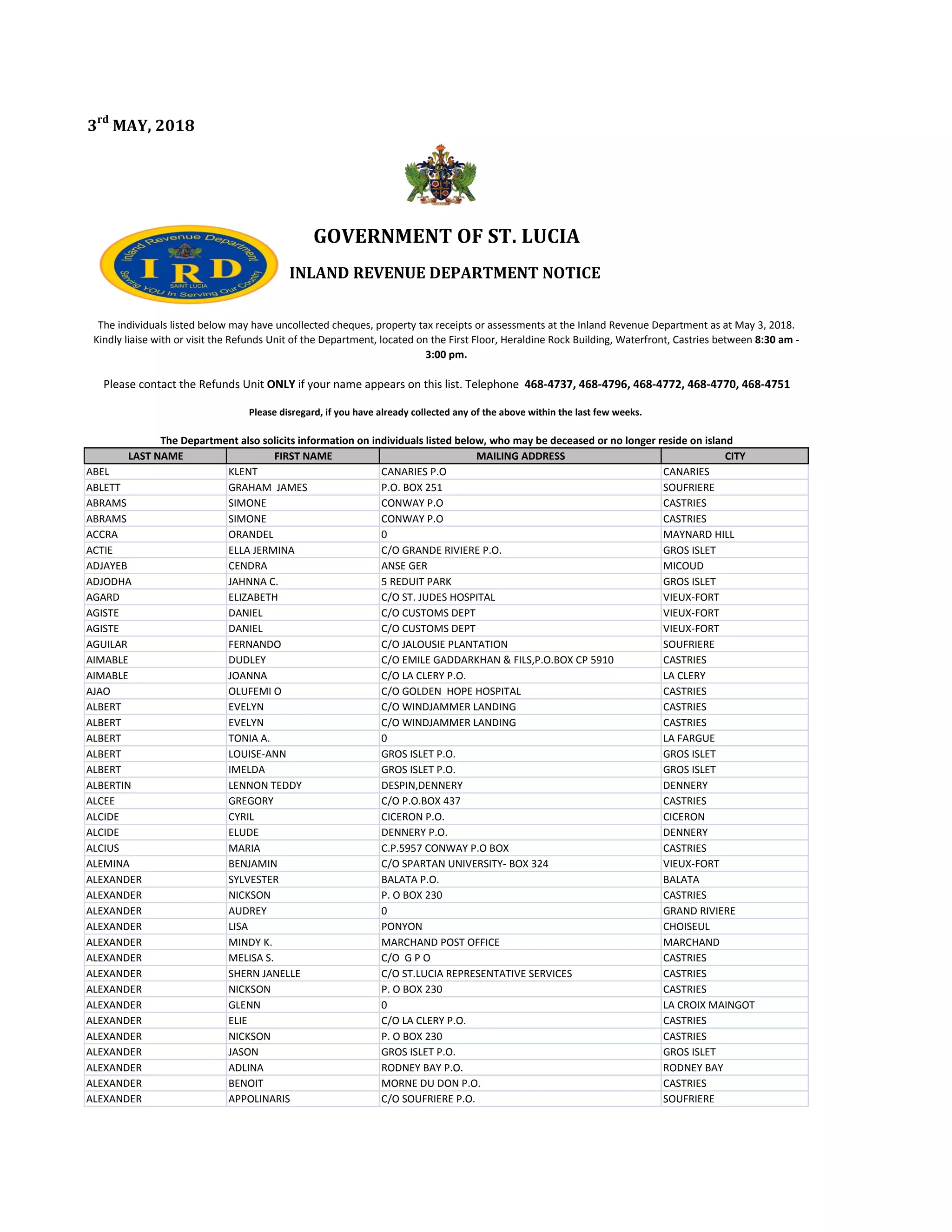 Inland Revenue Department Notice 2018 | PDF
