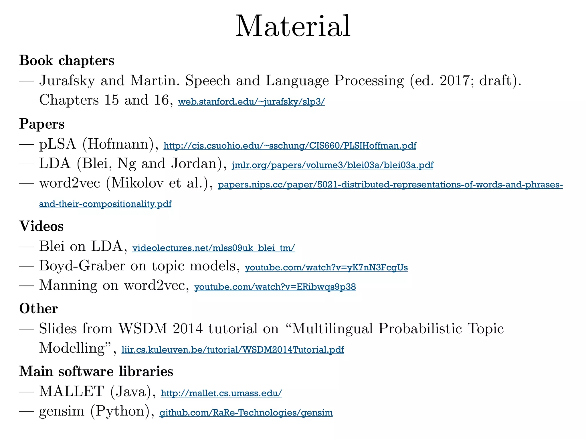 Topic models, vector semantics and applications | PPT