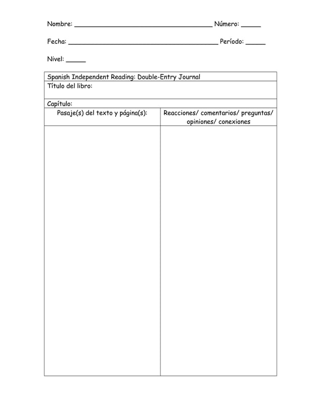 Double entry journal template | PDF