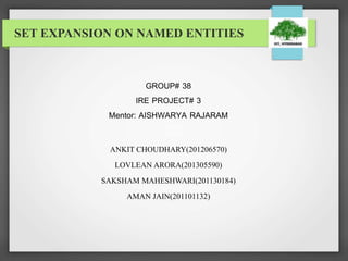 Set Expansion on Named Entities | PPT