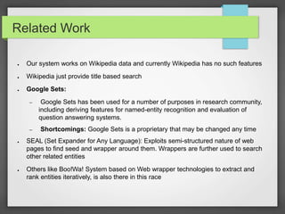 Set Expansion on Named Entities | PPTX