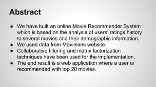 Movie Recommendation engine | PDF