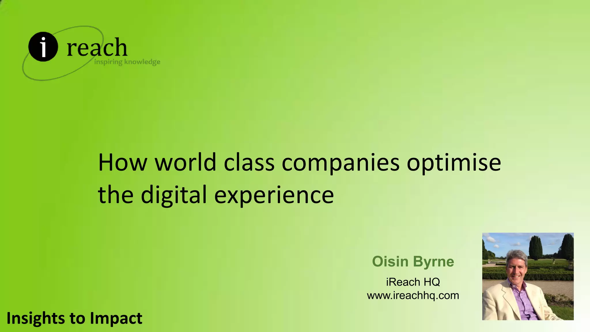 Oisin Byrne, iReach - DMX Dublin 2016 | PPT