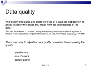 The essential prerequisites for any quality registry: Data quality | PPT