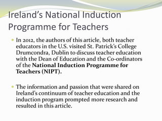 Ireland's National Induction Programme for Teachers | PPTX