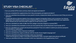 Ireland VFS Checklist By Edugo Abroad | PDF