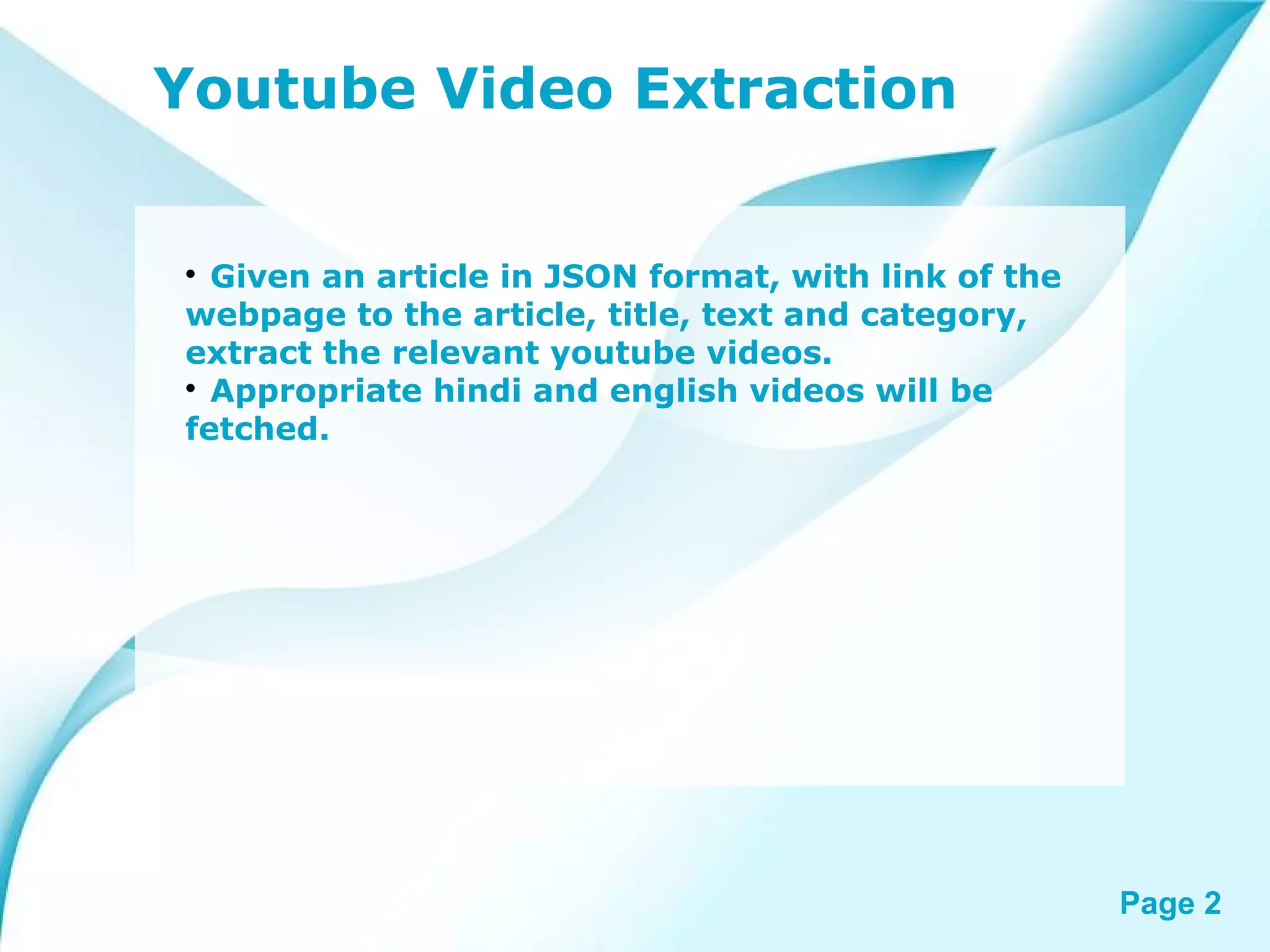 Youtube Video Extraction | PPT
