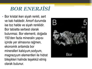 Alternatif Enerji Kaynakları Hidrojen Ve Bor Enerjisi | PPSX
