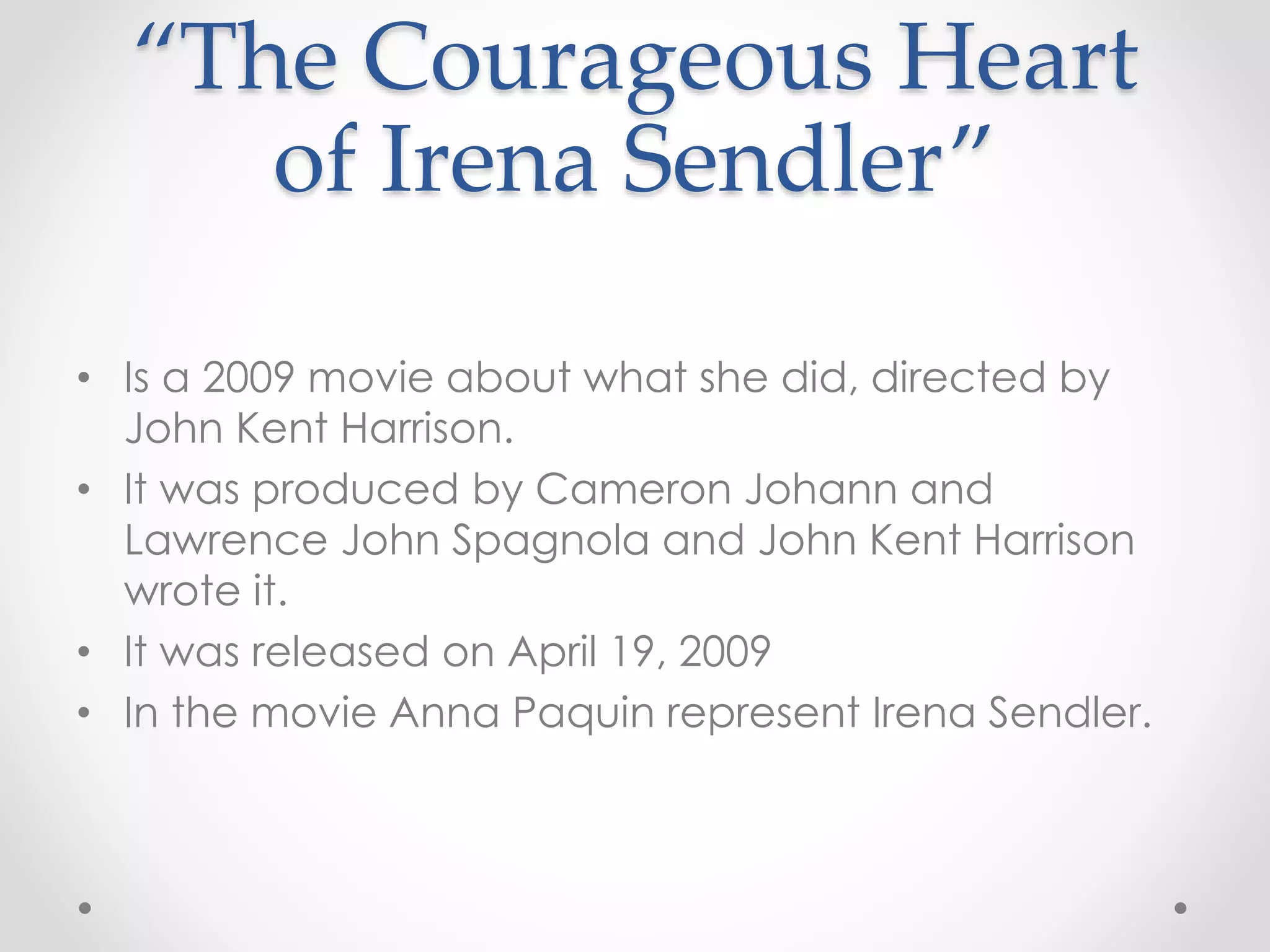 Irena Sendler- World History presentation | PPTX