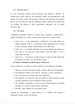 3. Interviews and questionnaires as data collection techniques | DOCX