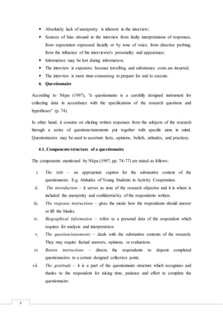 3. Interviews and questionnaires as data collection techniques | DOCX ...