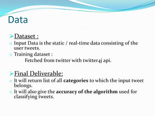 Tweets Classification using Naive Bayes and SVM | PPT