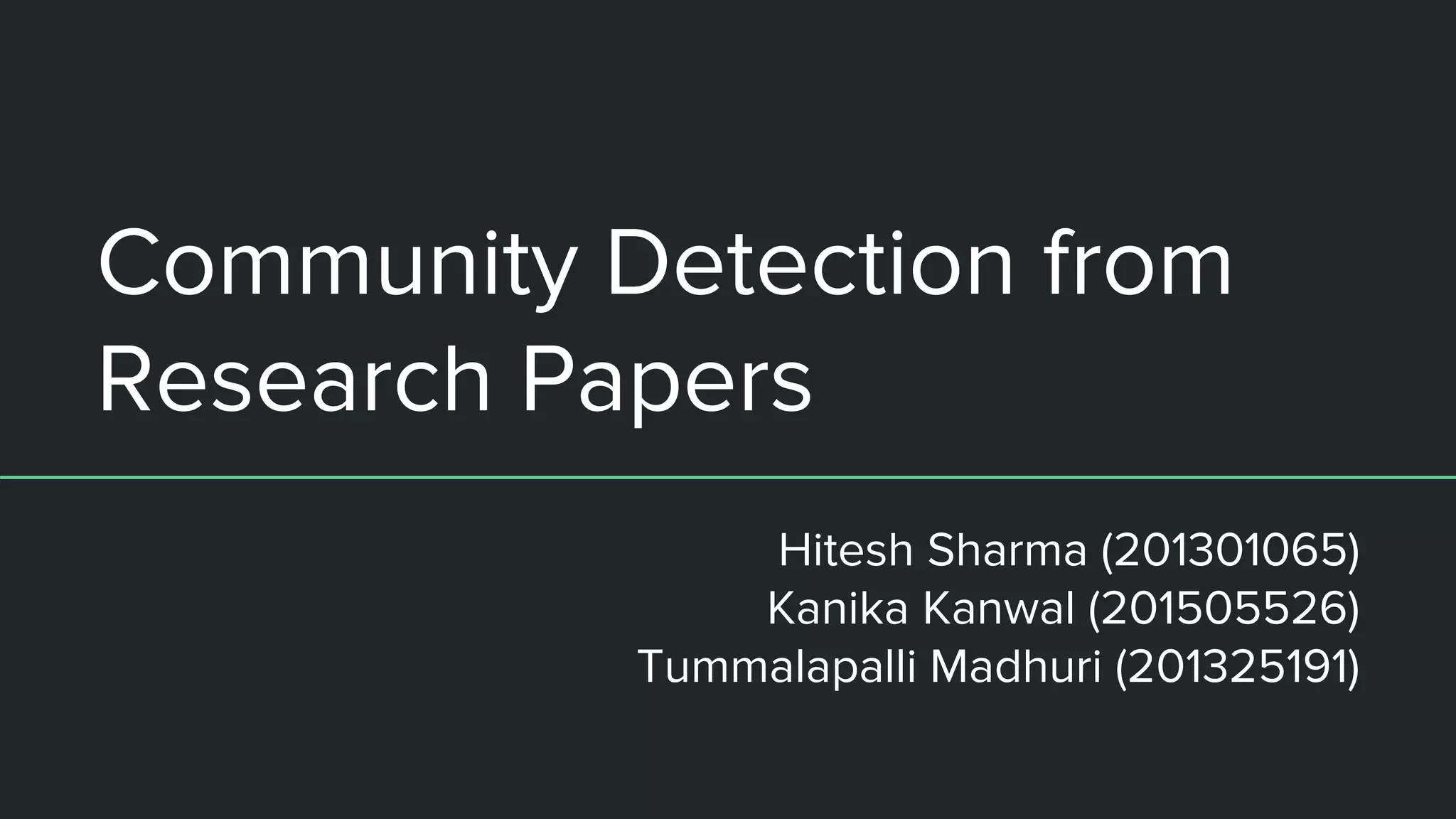 Community Detection | PPTX