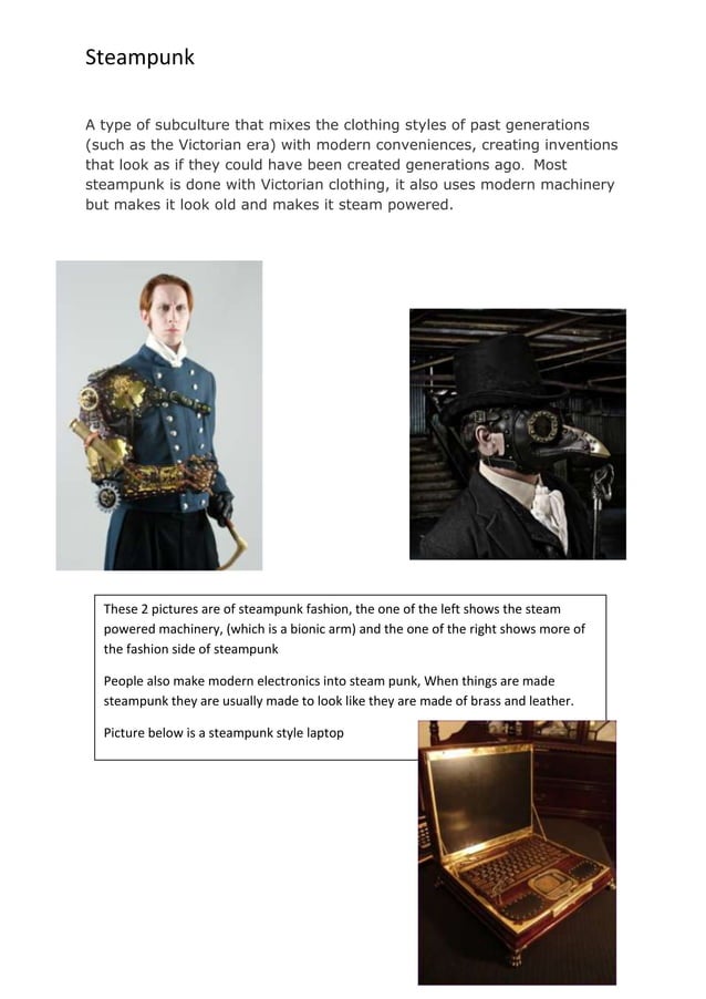 I researched steampunk and steampunk fashion | DOCX