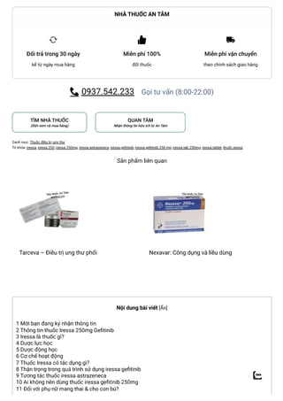 Iressa – Thuoc dieu tri ung thu phoi tot nhat | PDF